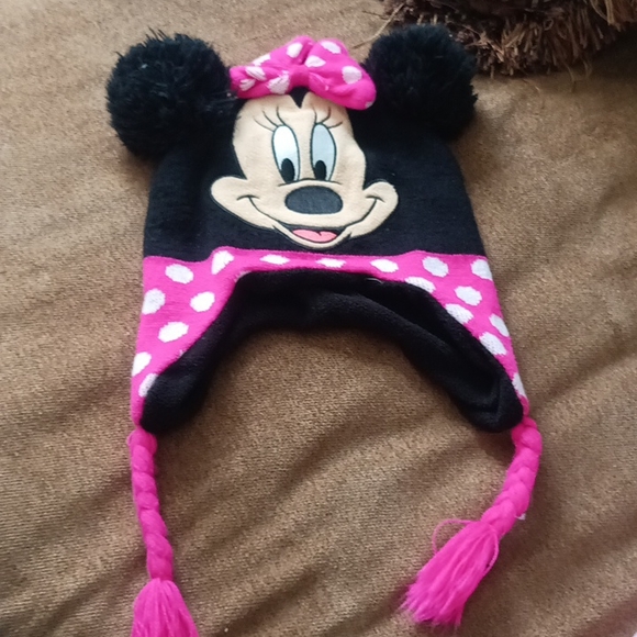 Other | Minnie Mouse Sherpalined Knit Peruvian Winter Hat Wbow Ears ...